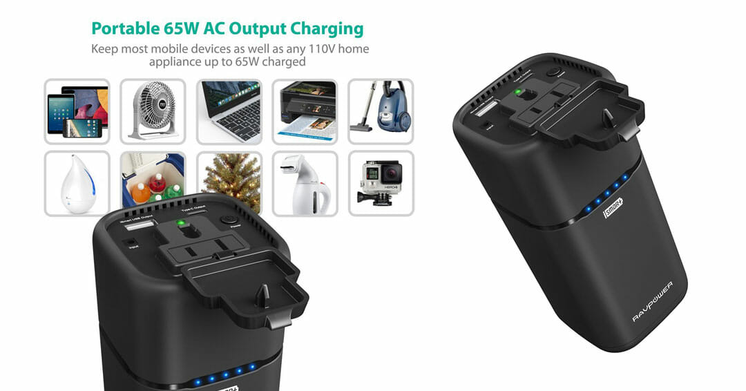 Portable AC outlet, USB-C, USB-A RAVPower delivers 20100 battery power!
